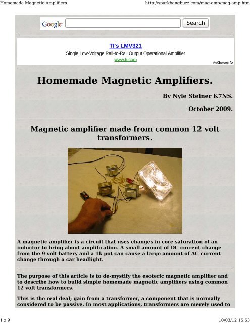 Homemade Magnetic Amplifiers.pdf