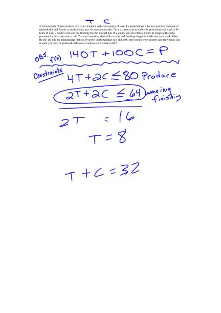  linear Programming Sample Problems From Net pdf Baylor School 