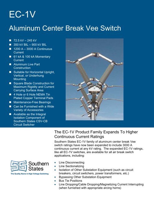 Aluminum Center Break Vee Switch