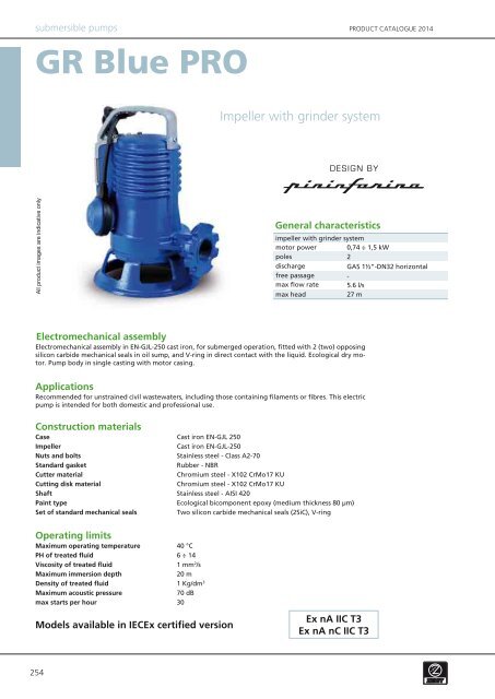 GR Blue PRO specific catalogue 50Hz - Zenit