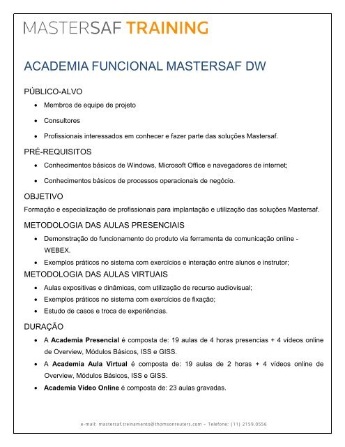 Academia Funcional Mastersaf DW