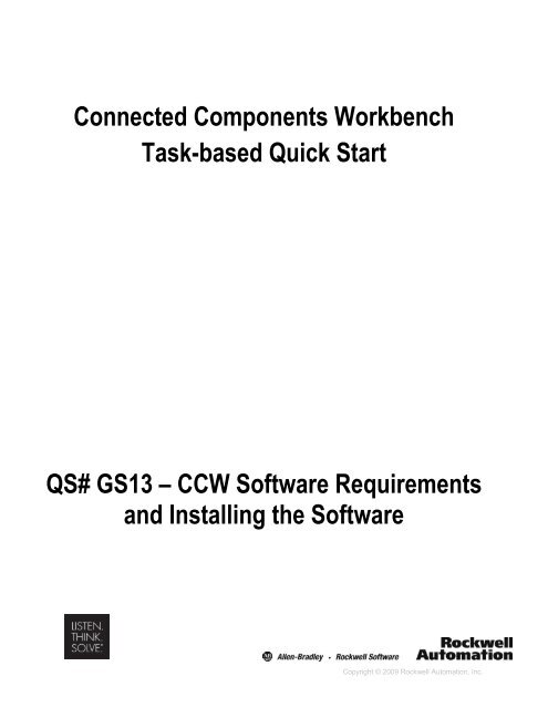 CCW Software Requirements and Installing the Software