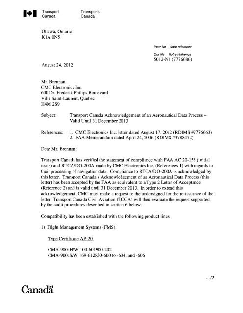 Type II LOA - TCCA - Esterline