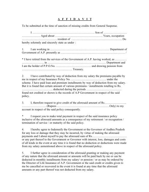 Affidavit(Insurance) - AP Online