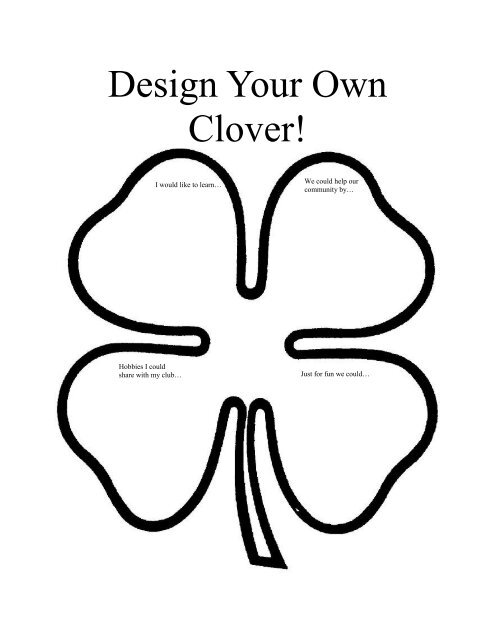 Design your own clover worksheet