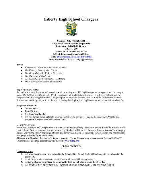 English III Syllabus - Liberty High School