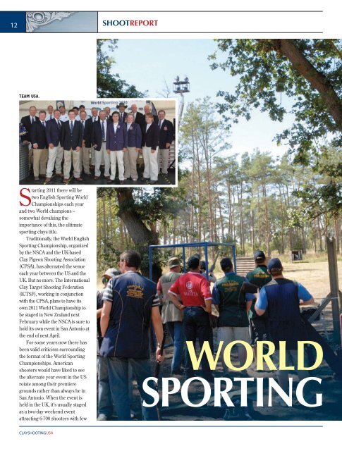 world english sporting championship - Clay Shooting USA