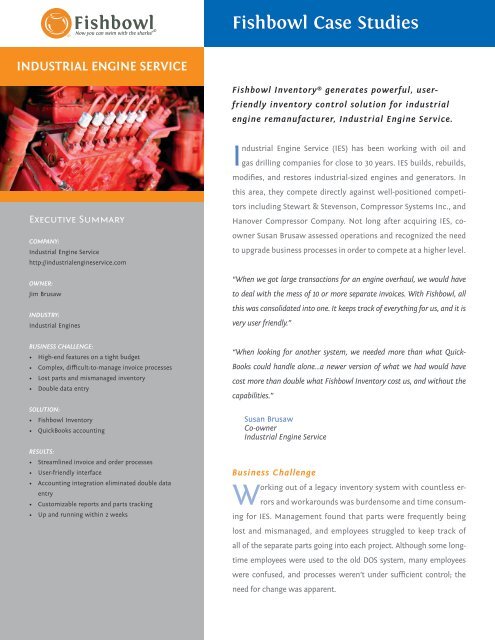 Fishbowl Case Studies - Fishbowl Inventory