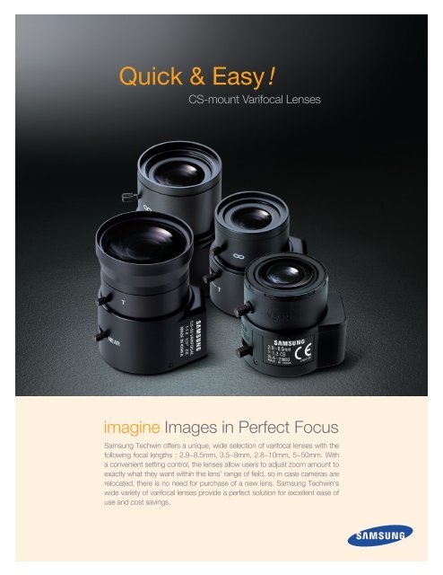 Samsung SLA-2810D CCTV camera lenses product datasheet