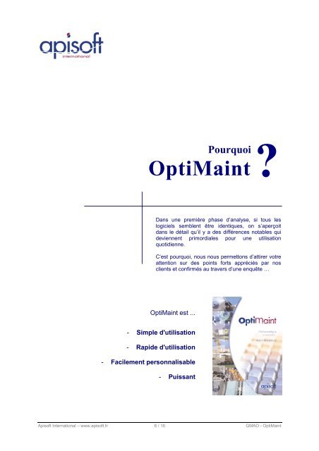 Pourquoi ? OptiMa