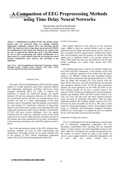 A Comparison of EEG Preprocessing Methods using Time Delay ...