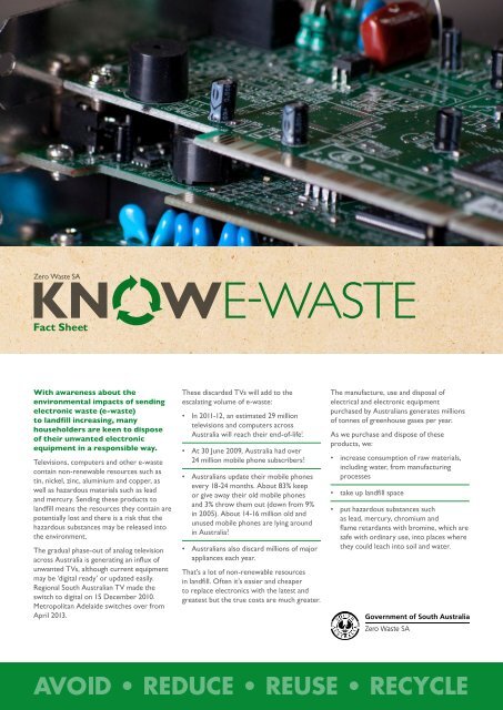 Get to know e-waste (fact sheet) - Zero Waste SA - SA.Gov.au