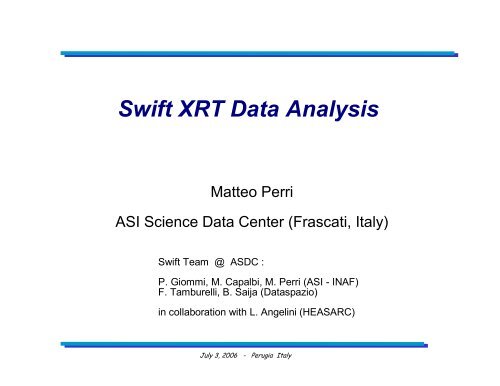 Swift XRT Data Analysis