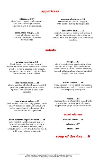 their lunch menu - Great Kosher Restaurants Magazine