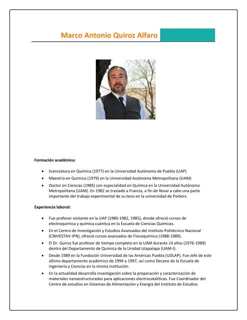 Dr. Marco Antonio Quiroz Alfaro - web - Universidad de las AmÃ©ricas