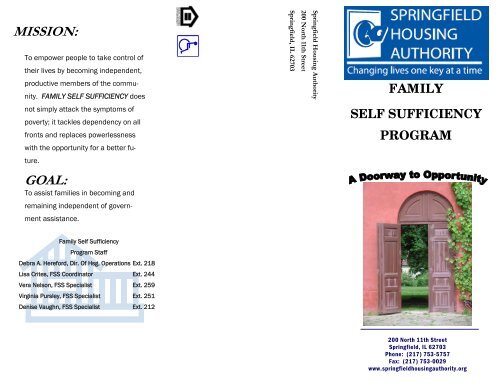 Family Self-Sufficiency Brochure - Springfield Housing Authority Home