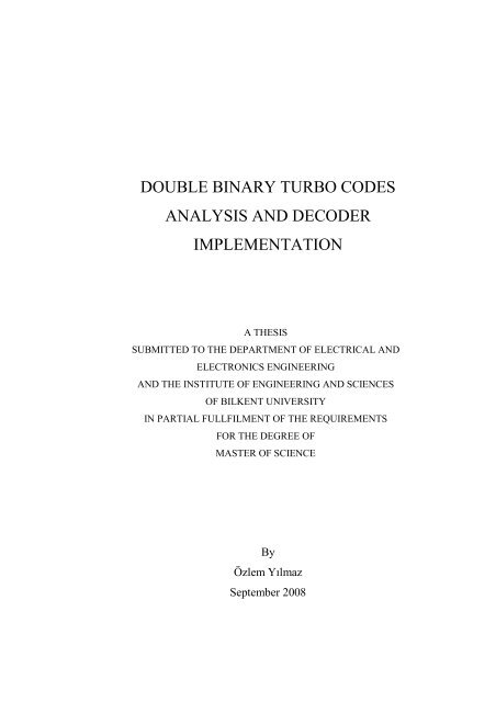 Double Binary Turbo Codes Analysis And Decoder Implementation