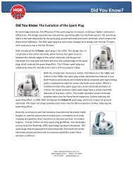 NGK Spark Plug Specification Chart