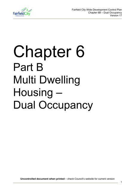 Part B Multi Dwelling Housing â Dual Occupancy