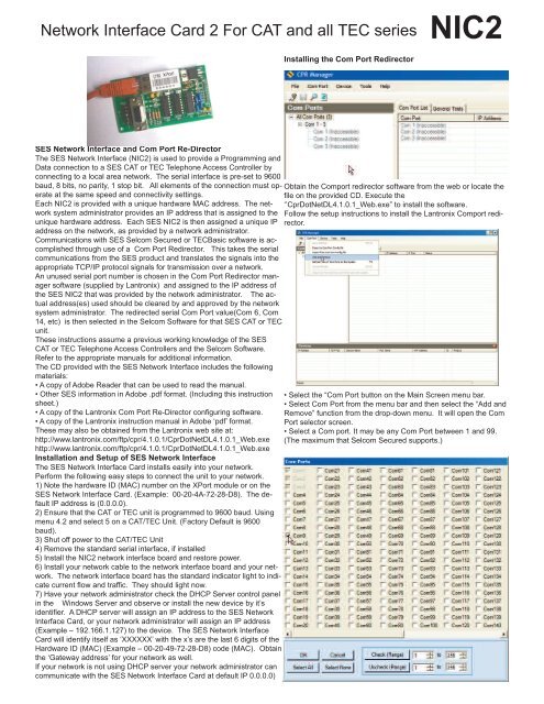 NIC2 - Select Engineered Systems NIC2 - Select Engineered Systems