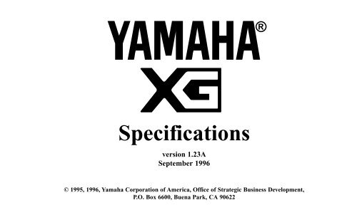 Yamaha XG Specification