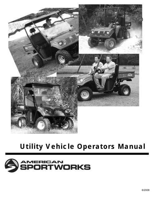 Utility Vehicle Operators Manual - Reliable Go-Karts