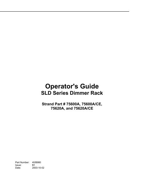 SLD96 Dimmer Rack - Strand Lighting