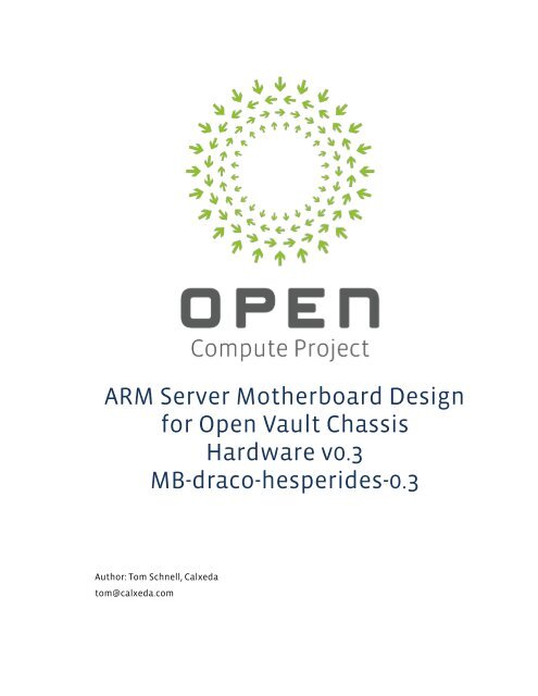 ARM Server Specification v0.3 - Open Compute Project