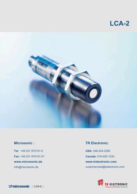 pico+ ultrasonic sensors LCA-2 - TR Electronic
