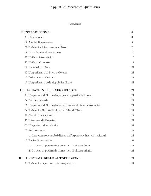 Appunti di Meccanica Quantistica - INFN - Torino Personal pages