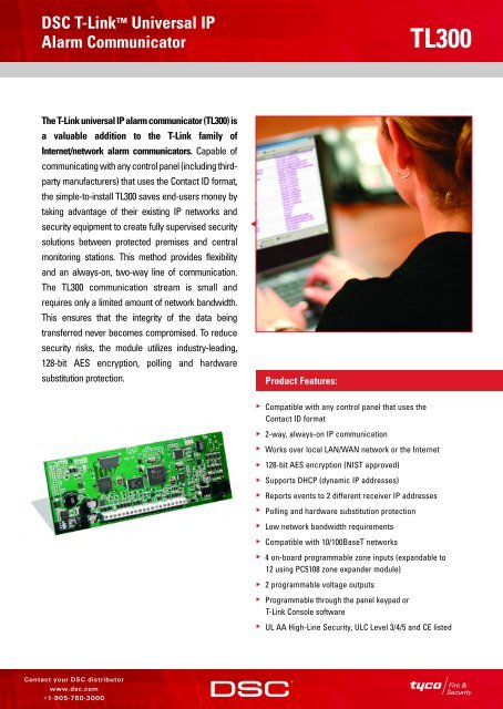 DSC T-Linkâ ¢ Universal IP Alarm Communicator TL300