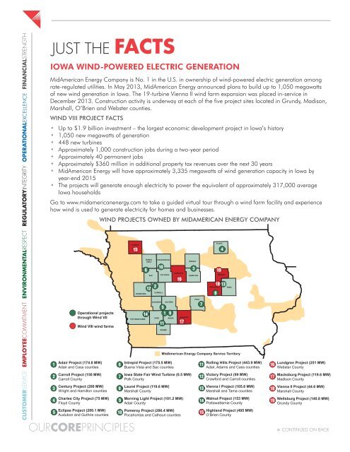 Iowa Wind Farm Locations - MidAmerican Energy