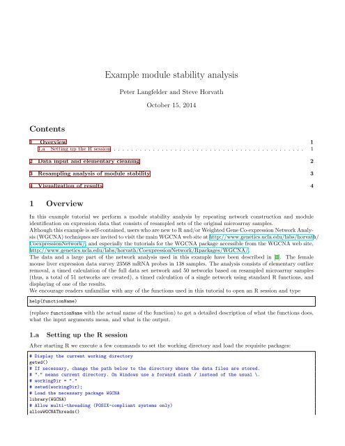 Example module stability analysis - UCLA Human Genetics