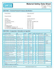 Crystal Screen HT HR2-130 MSDS - Hampton Research