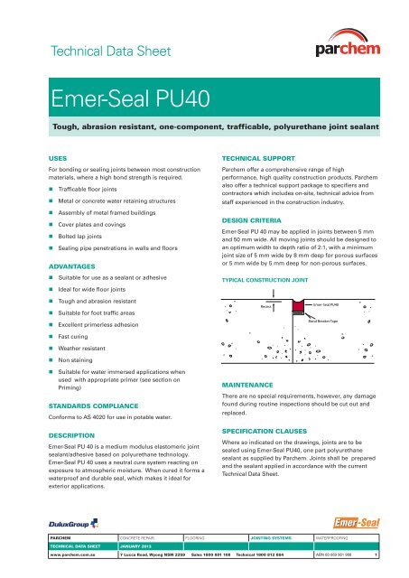 Emer-Seal PU40 TDS - Parchem