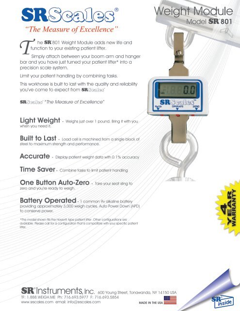 SR801 Brochure - SR Instruments