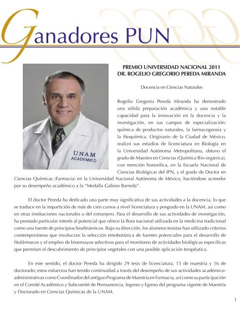 Dr. Rogelio Gregorio Pereda Miranda - dgapa unam