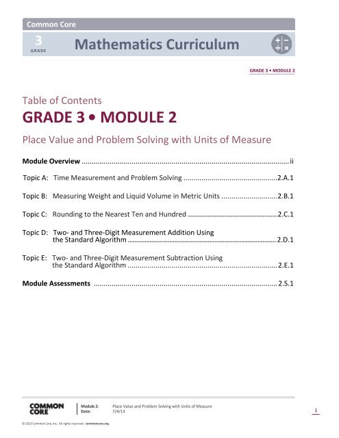 Grade 3 Module 2 - Common Core