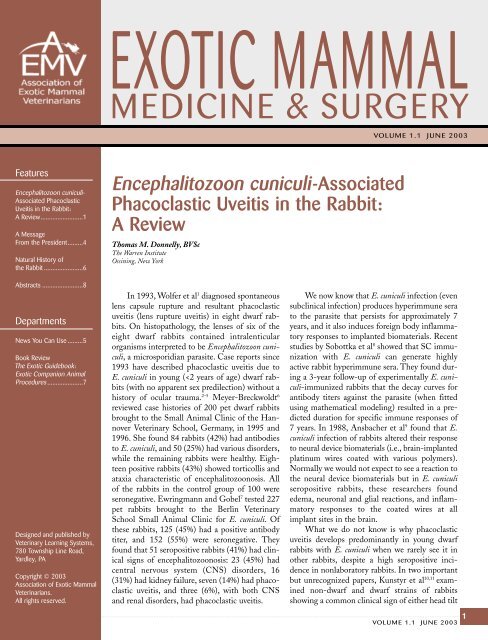 Associated Phacoclastic Uveitis in the Rabbit - AEMV