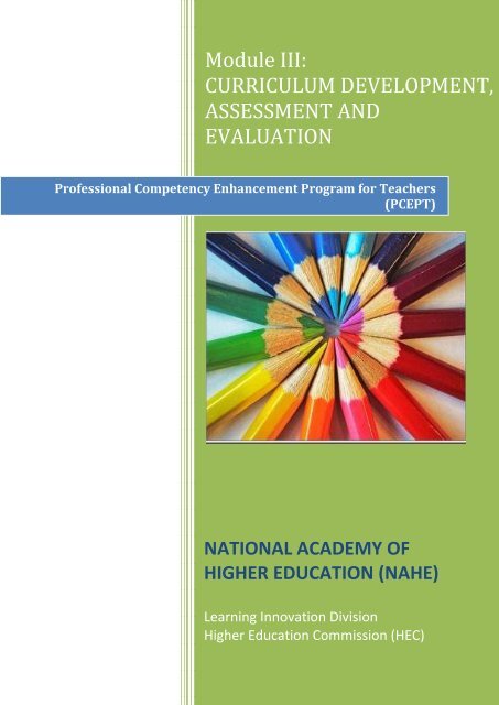 Module III: CURRICULUM DEVELOPMENT, ASSESSMENT AND EVALUATION