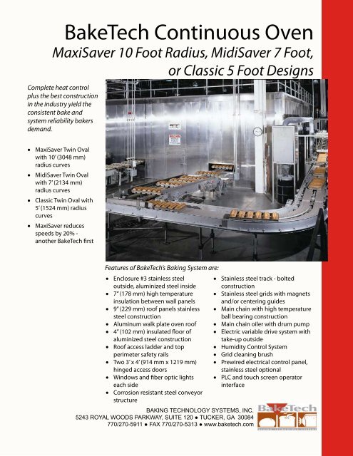Download PDF Brochure - AMF Bakery Systems