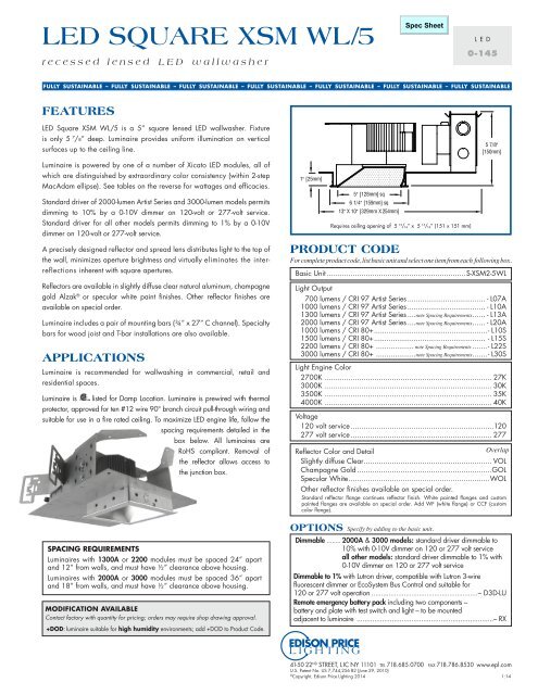 spec sheet - Edison Price Lighting