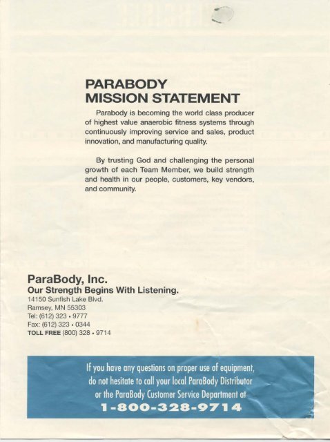 Parabody Rotary Smith Machine Workout Manual