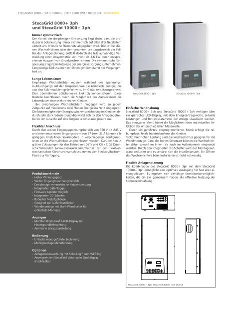 StecaGrid 8000+ 3ph und StecaGrid 10000+ 3ph