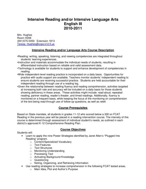 High School Language Arts Syllabus