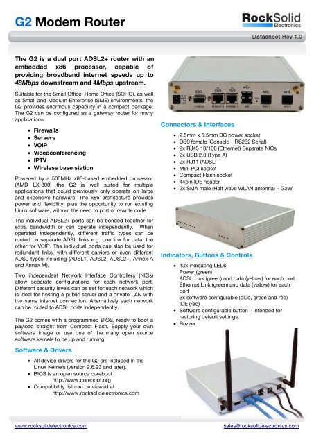 G2 Modem Router - Rock Solid Electronics