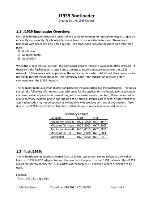 J1939 Bootloader Simma Software