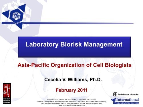 Laboratory Biorisk Management - Sandia National Laboratories