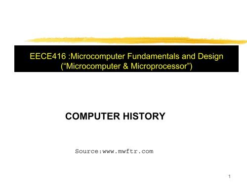 History of Microcomputer - MWFTR