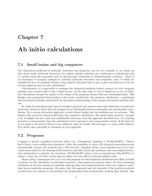 Ab initio calculations
